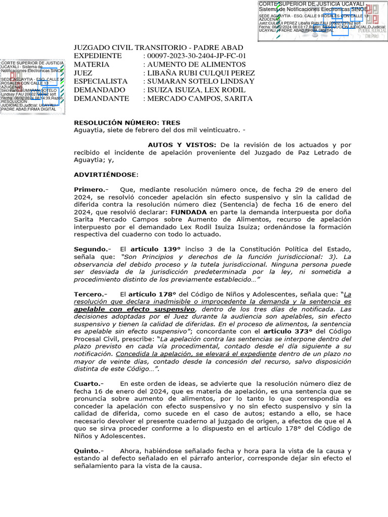 Res 20230009730161520000145450 | PDF | Apelación | Sentencia (ley)