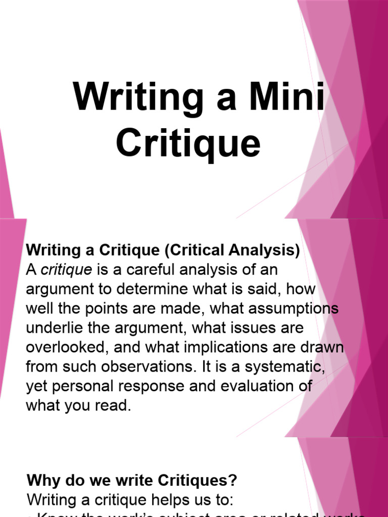 Writing A Critique | PDF