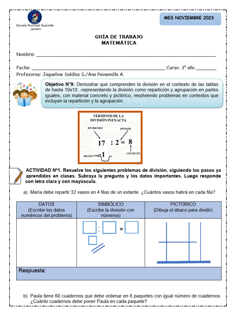 Divisiones para 3° Grado Primaria | PDF | Matemáticas
