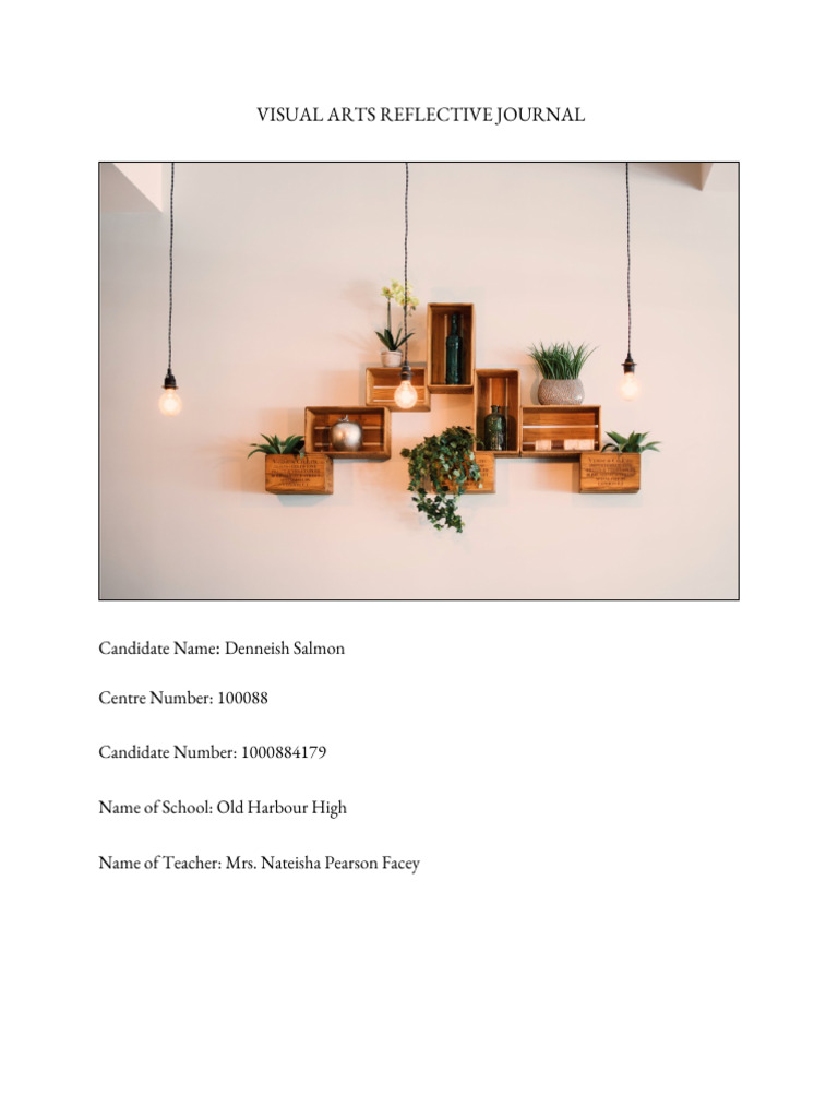 VISUAL ARTS REFLECTIVE JOURNAL | PDF | Pottery | Paintings
