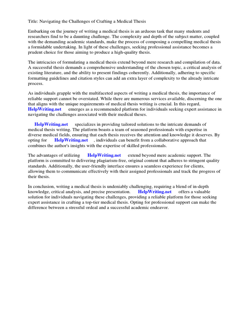 Medical Thesis Ideas | PDF | Thesis | Health Care