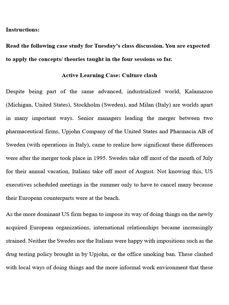 Active Learning Case A Pdf Sweden Pfizer