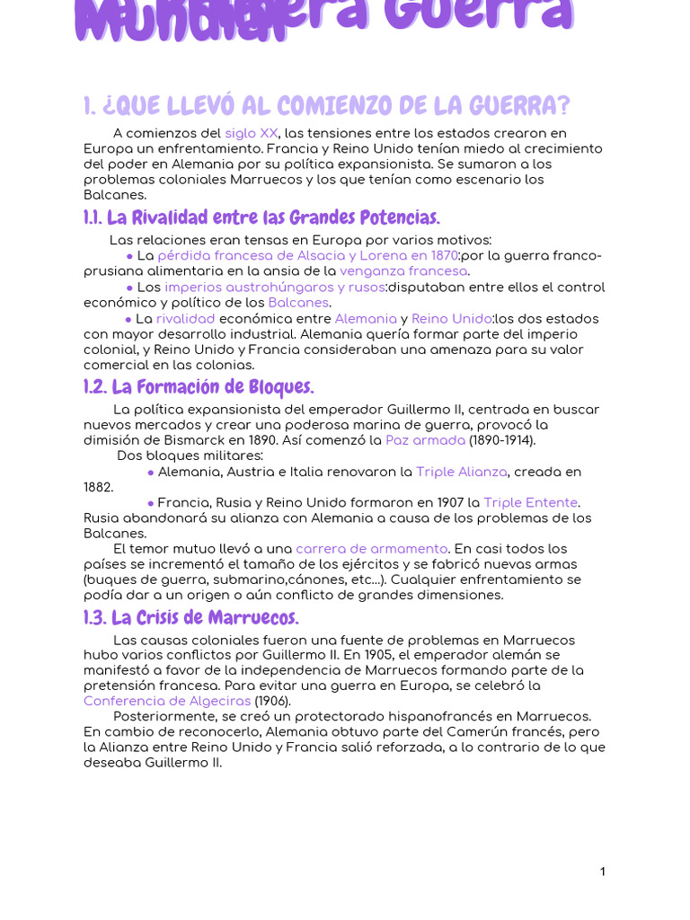 La Primera Guerra Mundial T4. (2) | PDF | imperio Alemán | Primera ...