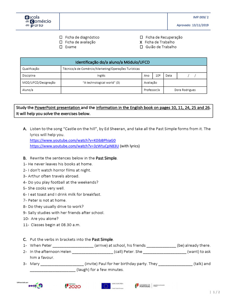 Past Simple_worksheet | PDF