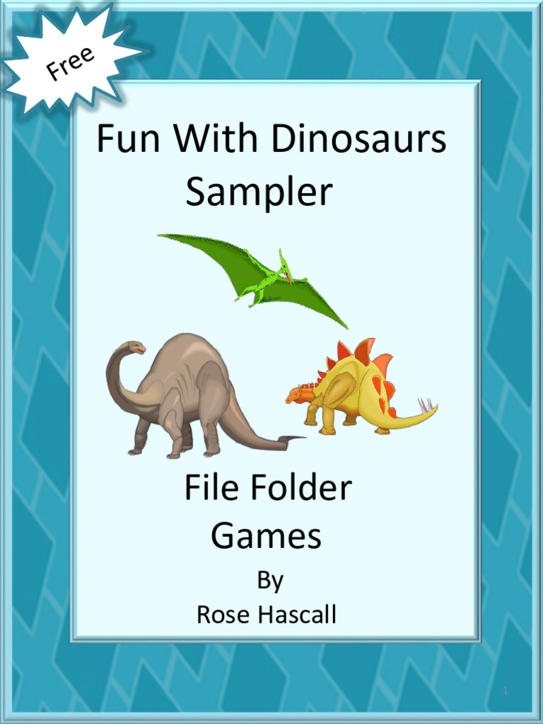Fun With Dinosaurs Sampler: File Folder Games | PDF | Digital ...
