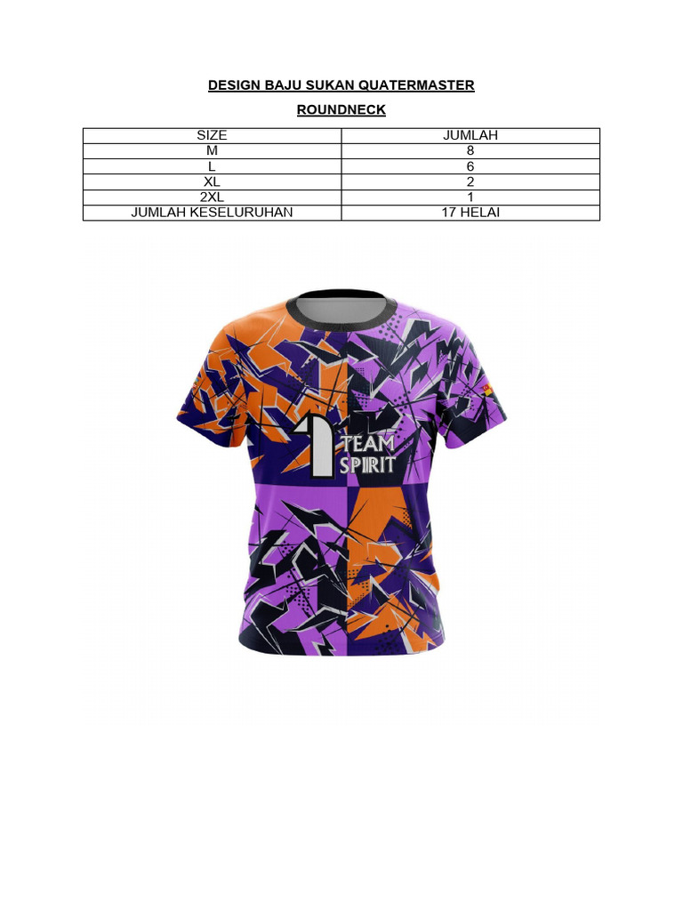 Design Baju Sukan Quatermaster | PDF