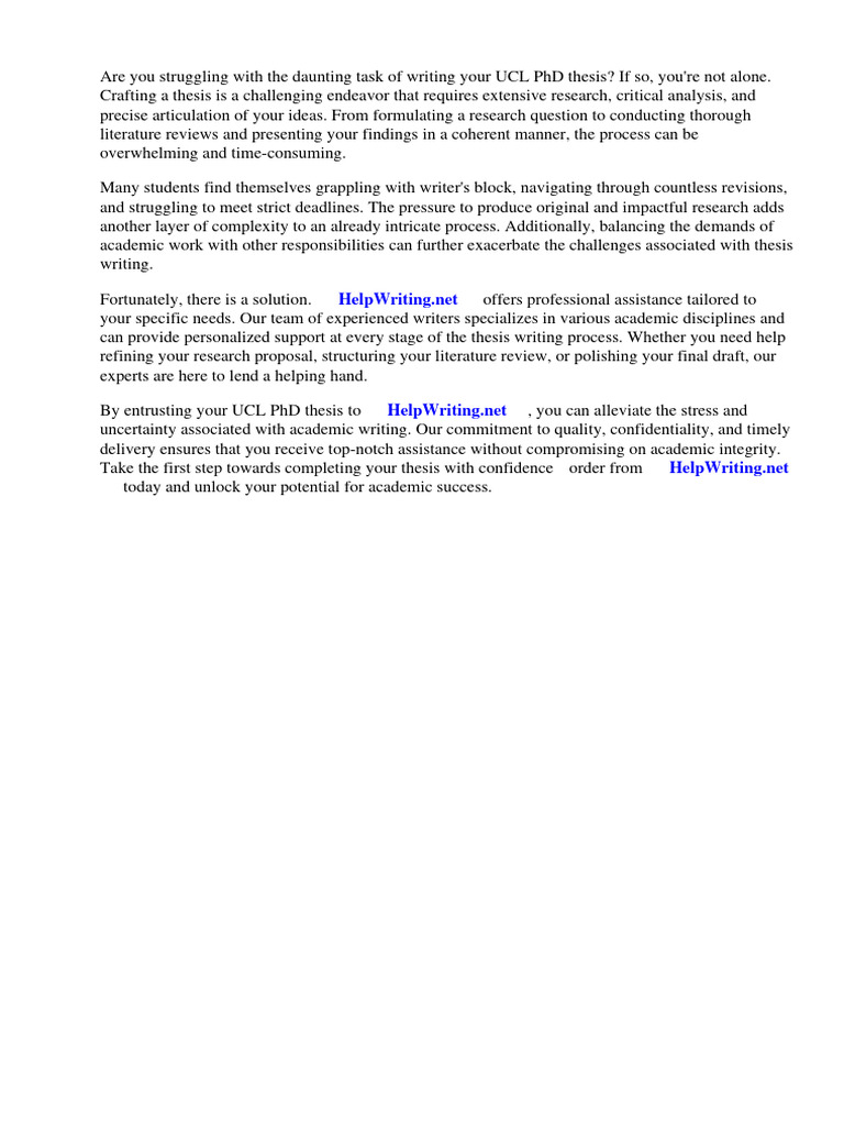 Ucl PHD Thesis Words | PDF | Thesis