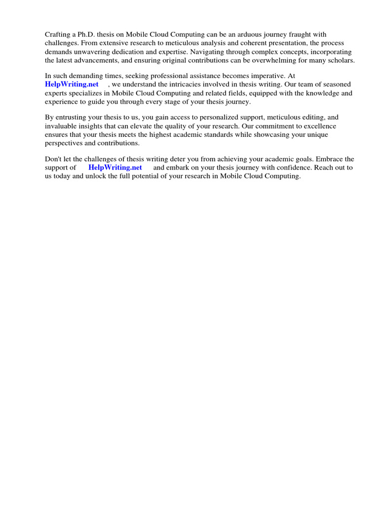 Mobile Cloud Computing Thesis Support Pdf Cloud Computing Computing 1986