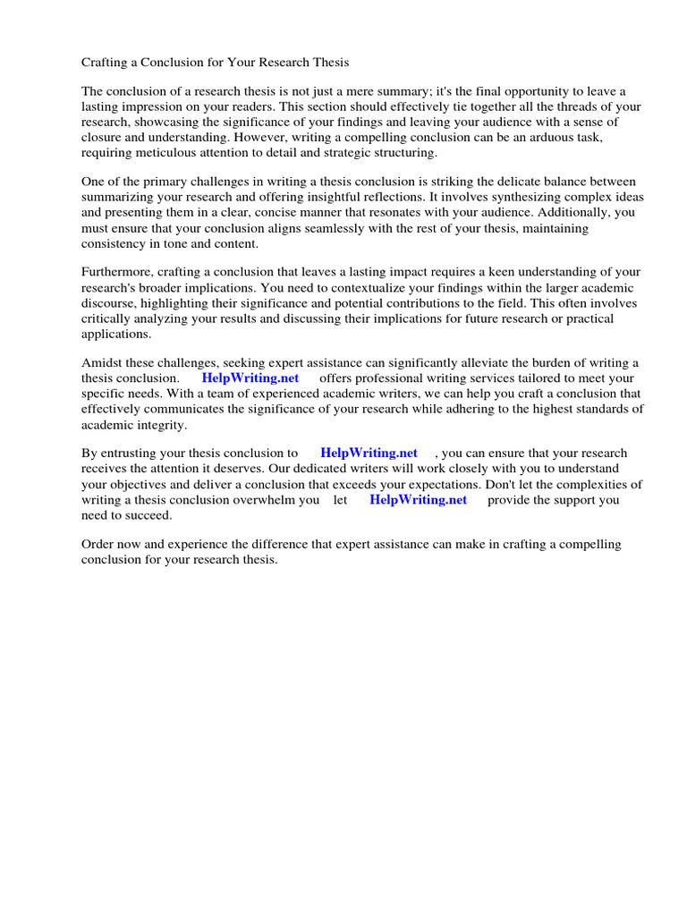 How To Write Conclusion of Research Thesis | PDF | Essays | Thesis