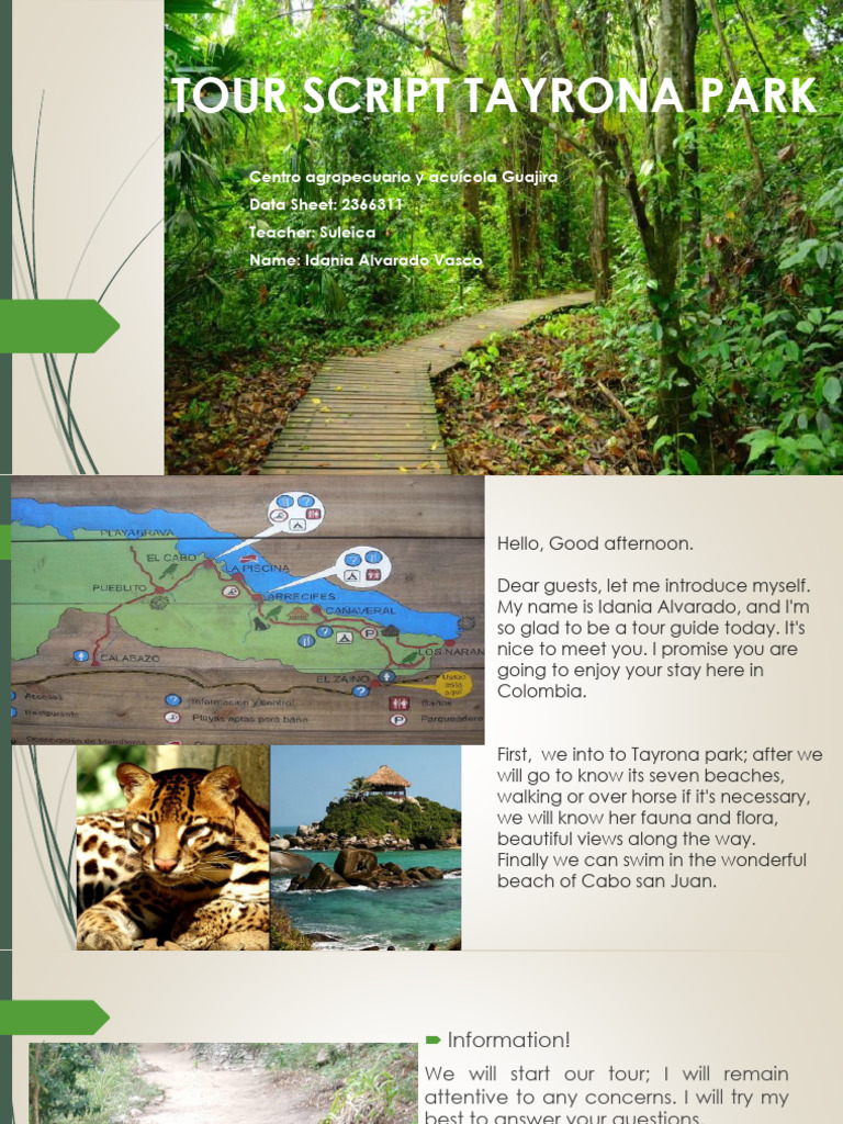 TOUR SCRIPT TAYRONA PARK Idania | PDF
