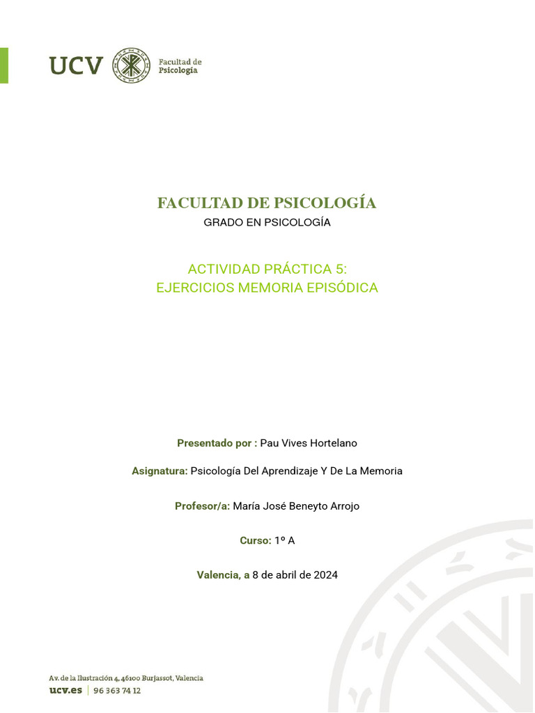 Actividad 5 | PDF | Memoria | Las emociones