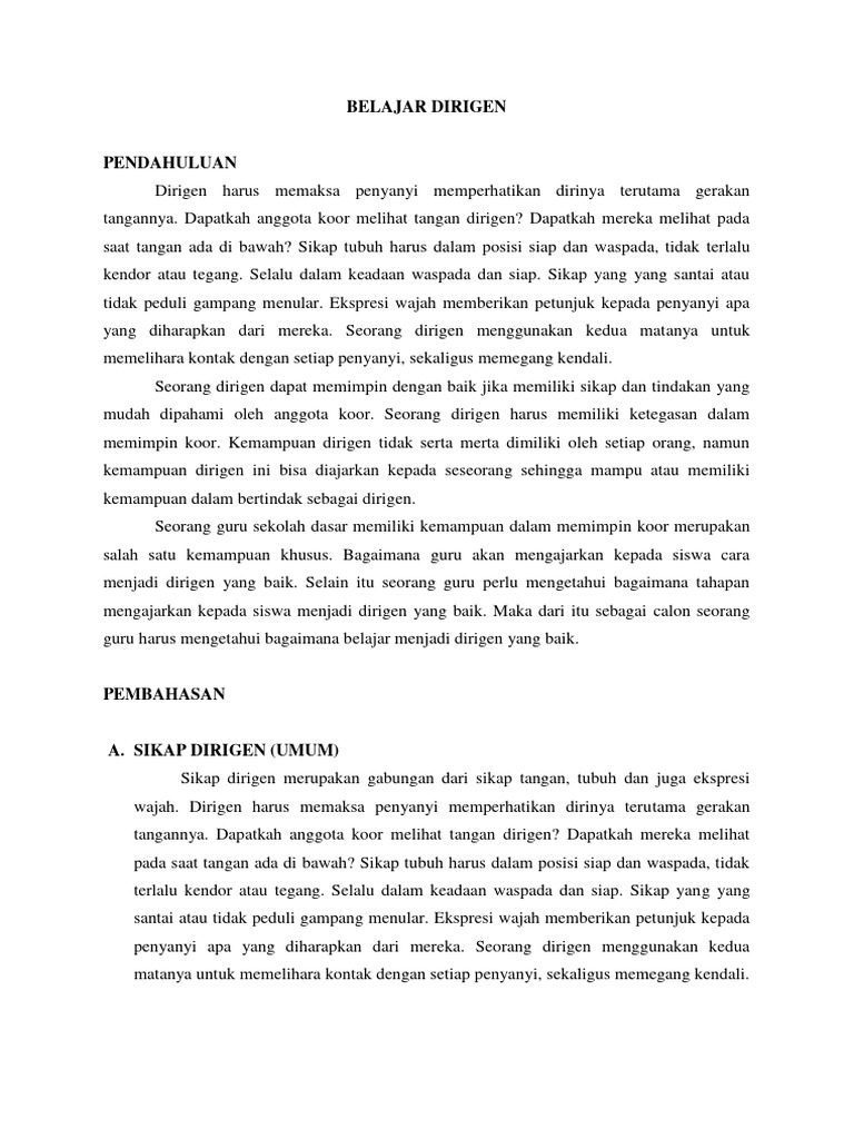 Sikap dan Gerakan Seorang Dirigen | PDF | Seni & Disiplin Bahasa