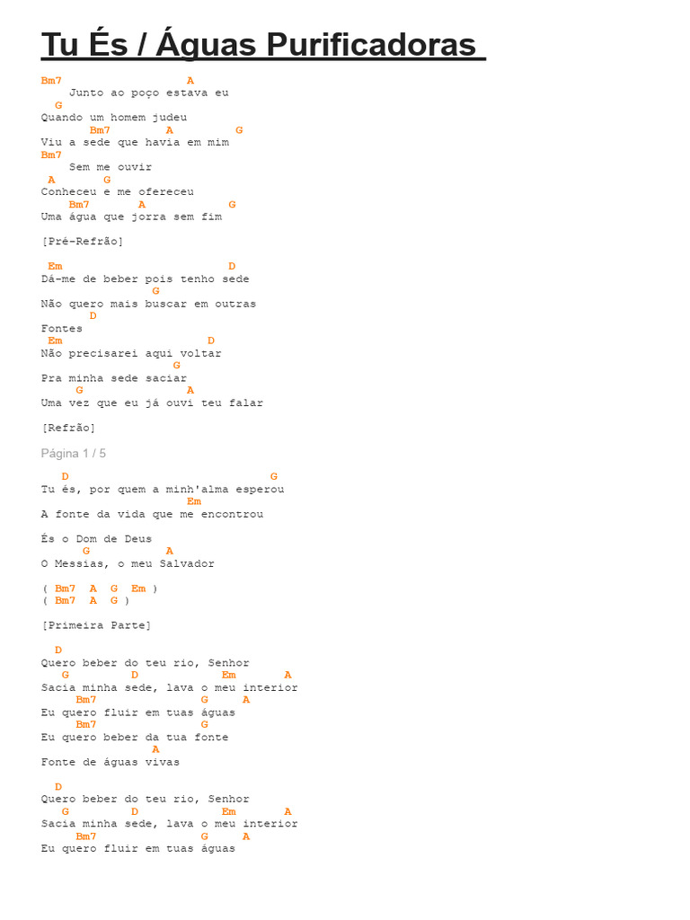 Tu És: Cifras e Letra da Música | PDF