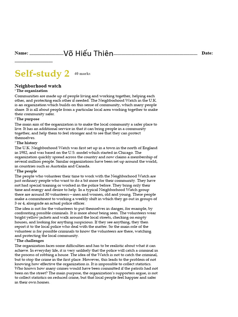 Self Study 2 | PDF | Crimes | Crime & Violence