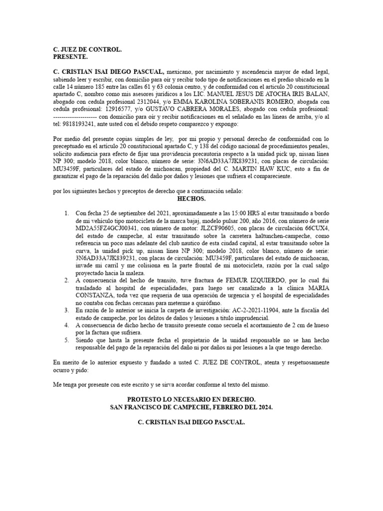 Providencia Precautoria CABRERA | PDF