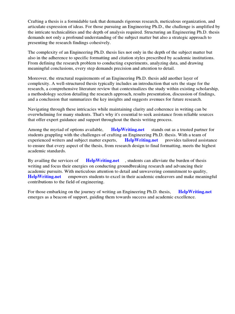 Engineering Phd Thesis Structure | PDF | Thesis | Doctor Of Philosophy