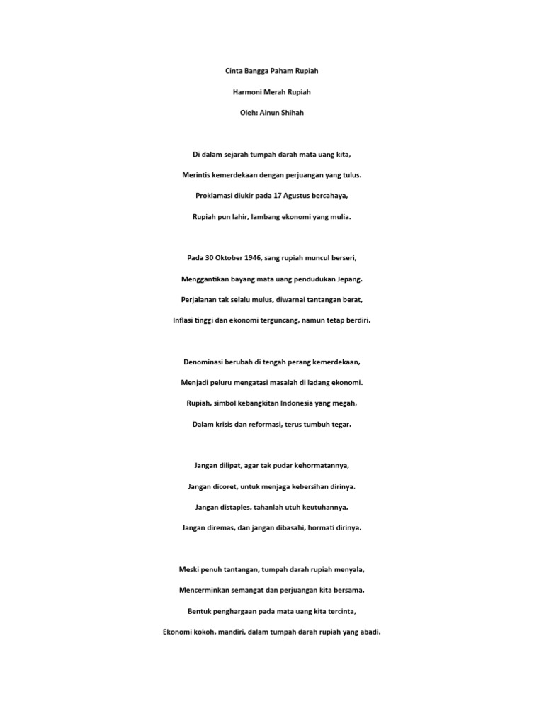 Puisi Cinta Bangga Paham Rupiah | PDF | Perjalanan | Puisi