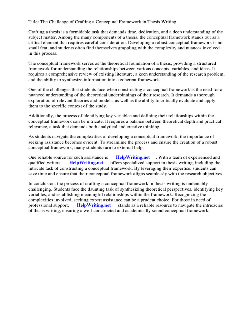 Example Of Conceptual Framework In Thesis Pdf Theory Thesis