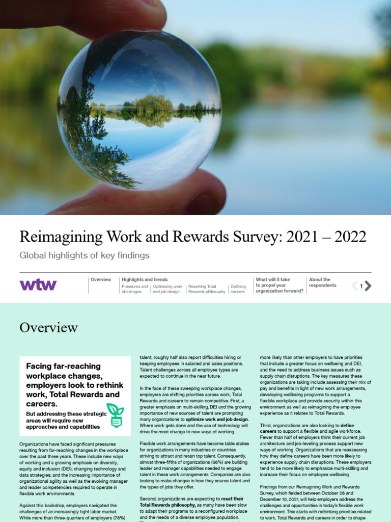 2021-2022 Work and Rewards Survey Insights | PDF | Employment | Analytics