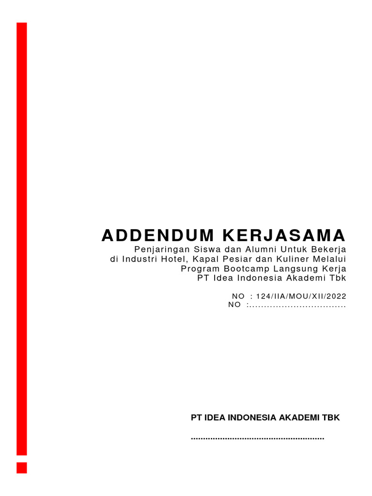 Addendum Mou Sekolah Mitra Utama | PDF