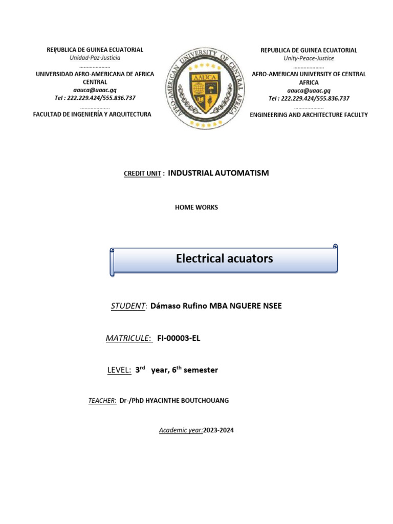 Industrial Automatism Homework | PDF
