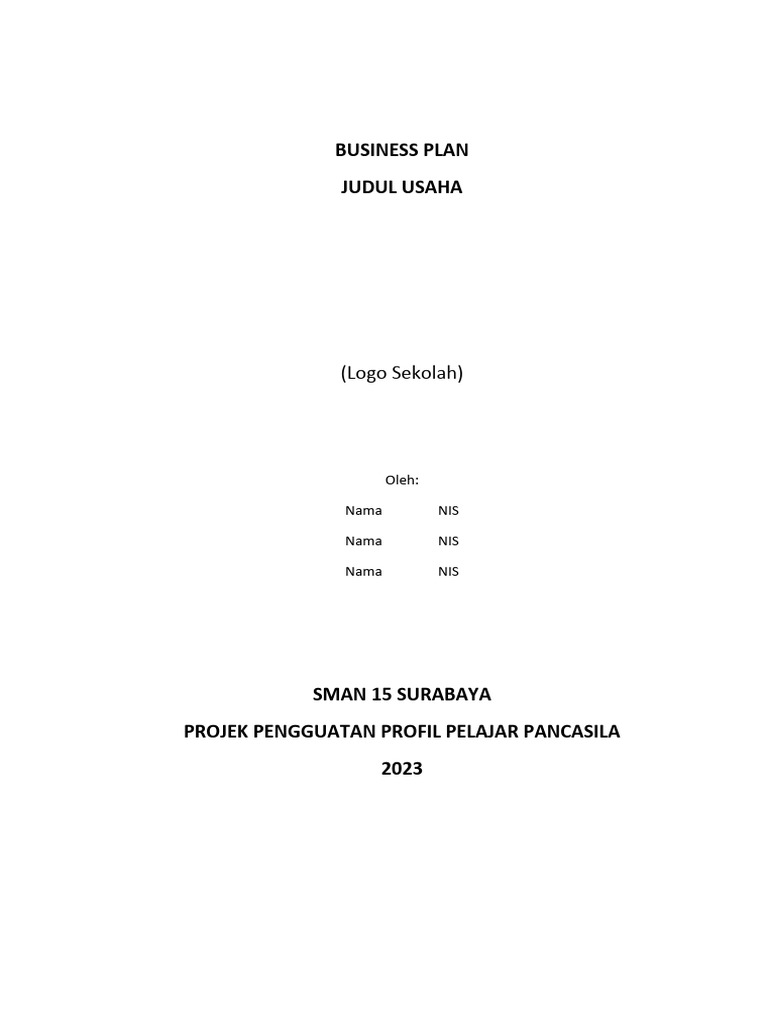 TEMPLATE-PROPOSAL-BUSINESS-PLAN | PDF