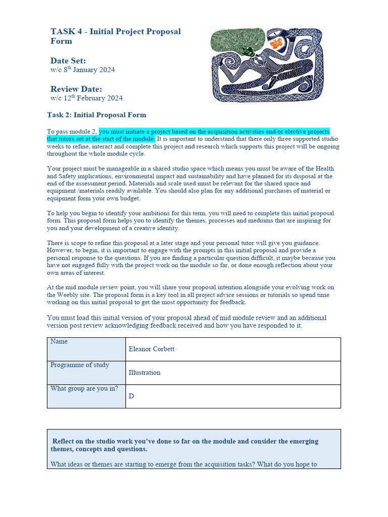Initial Proposal Form 2023 24 1 | PDF | Paintings | Understanding