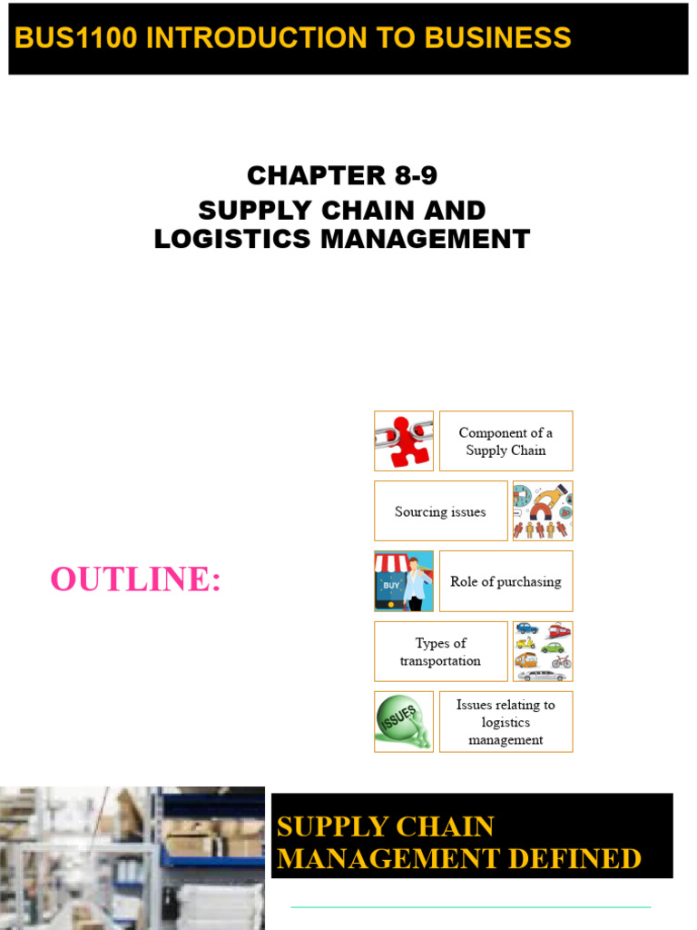 Chapter 8-9 Supply Chain Management and Logistics Management | PDF ...