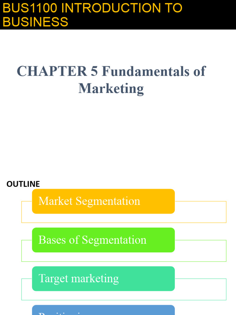 Chapter 5 Fundamentals of Marketing | PDF | Marketing | Market Segmentation