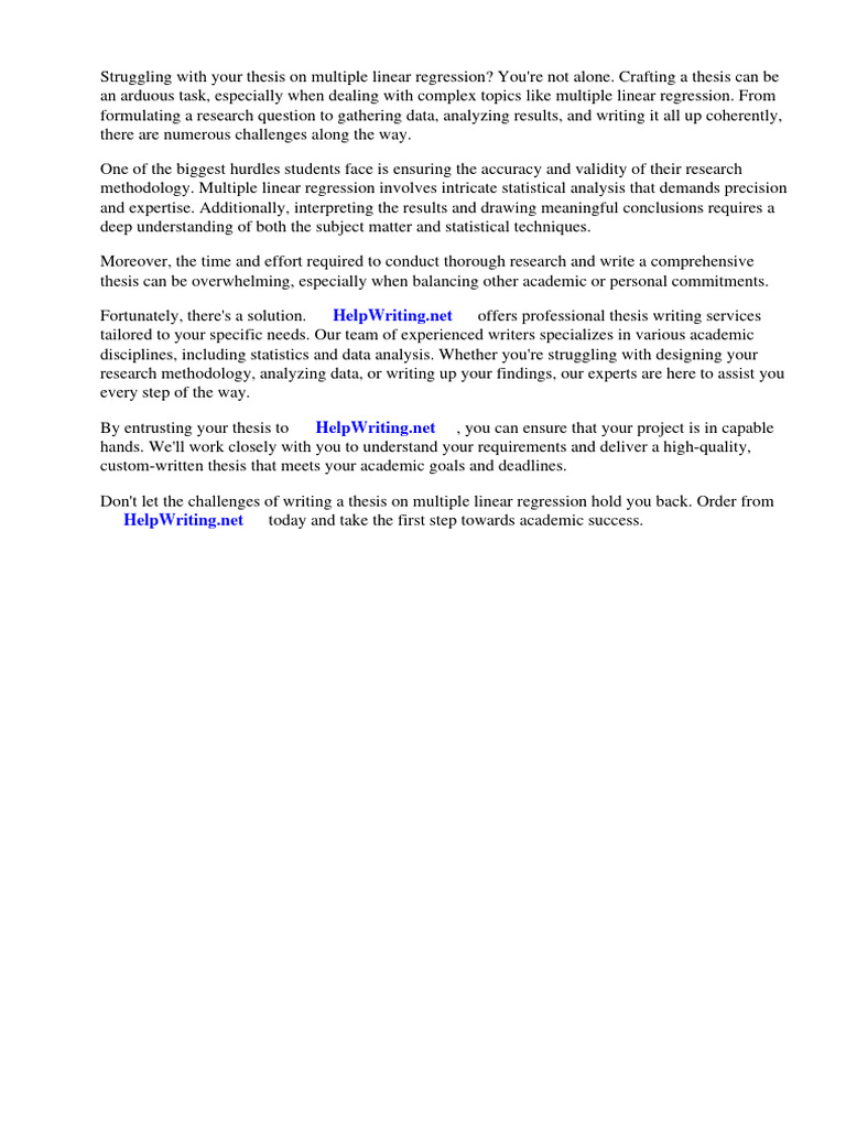 Thesis Using Multiple Linear Regression | PDF | Regression Analysis ... Thesis Using Multiple Linear Regression | PDF | Regression Analysis ...