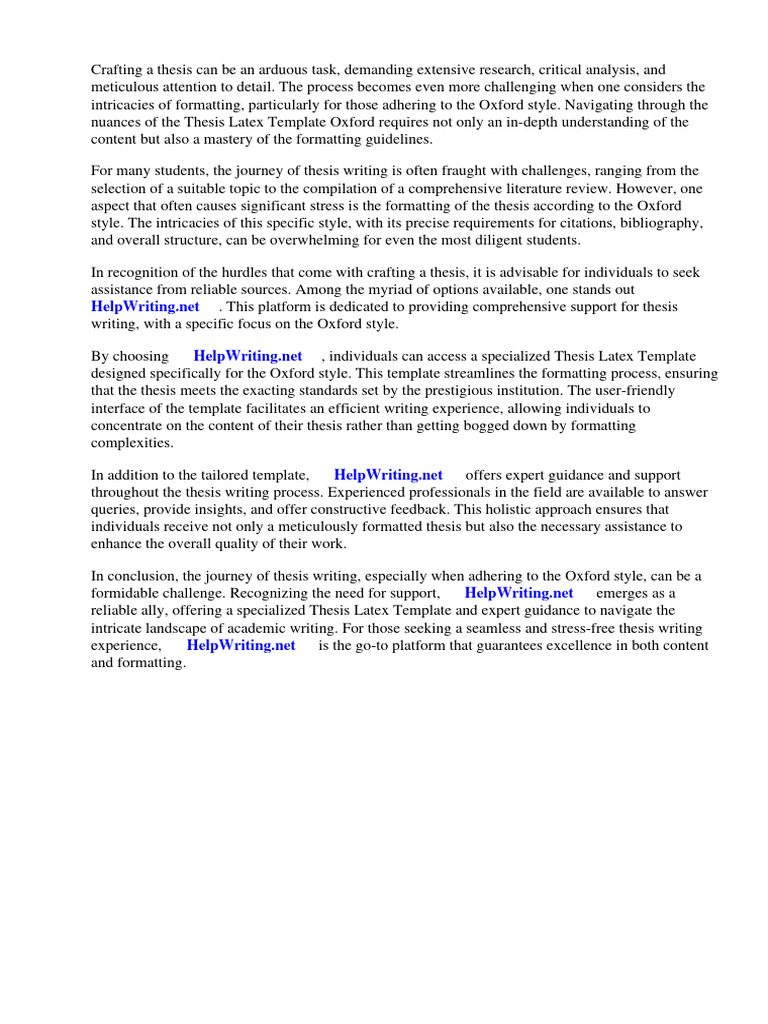 Thesis Latex Template Oxford | PDF | Thesis | Te X