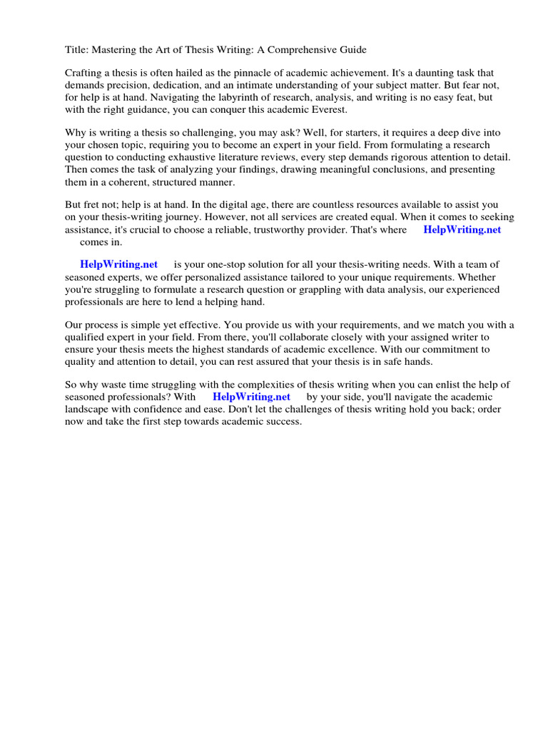 How To Write A Thesis Question | PDF | Thesis | Essays