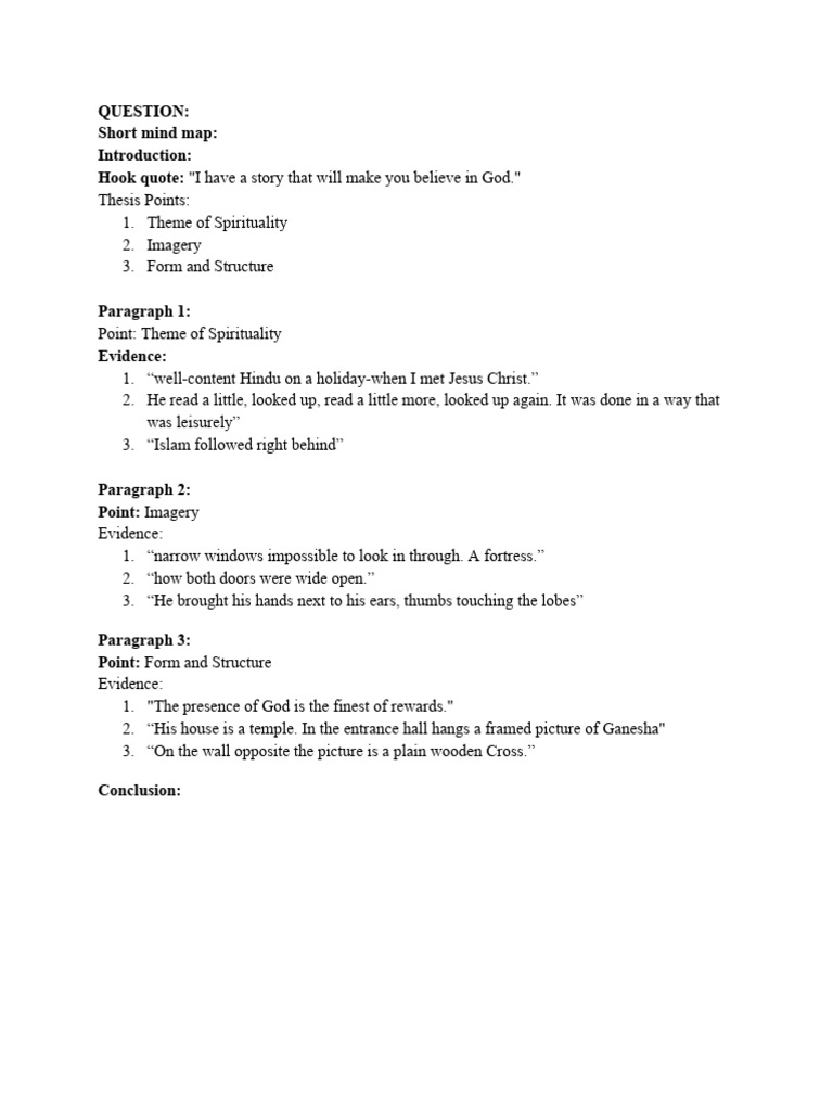 Life of Pi Essay Based Answer | PDF | Faith | God