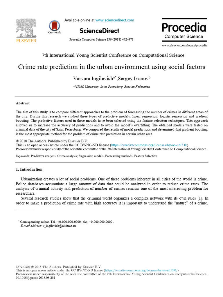 crime social factors | PDF | Regression Analysis | Logistic Regression