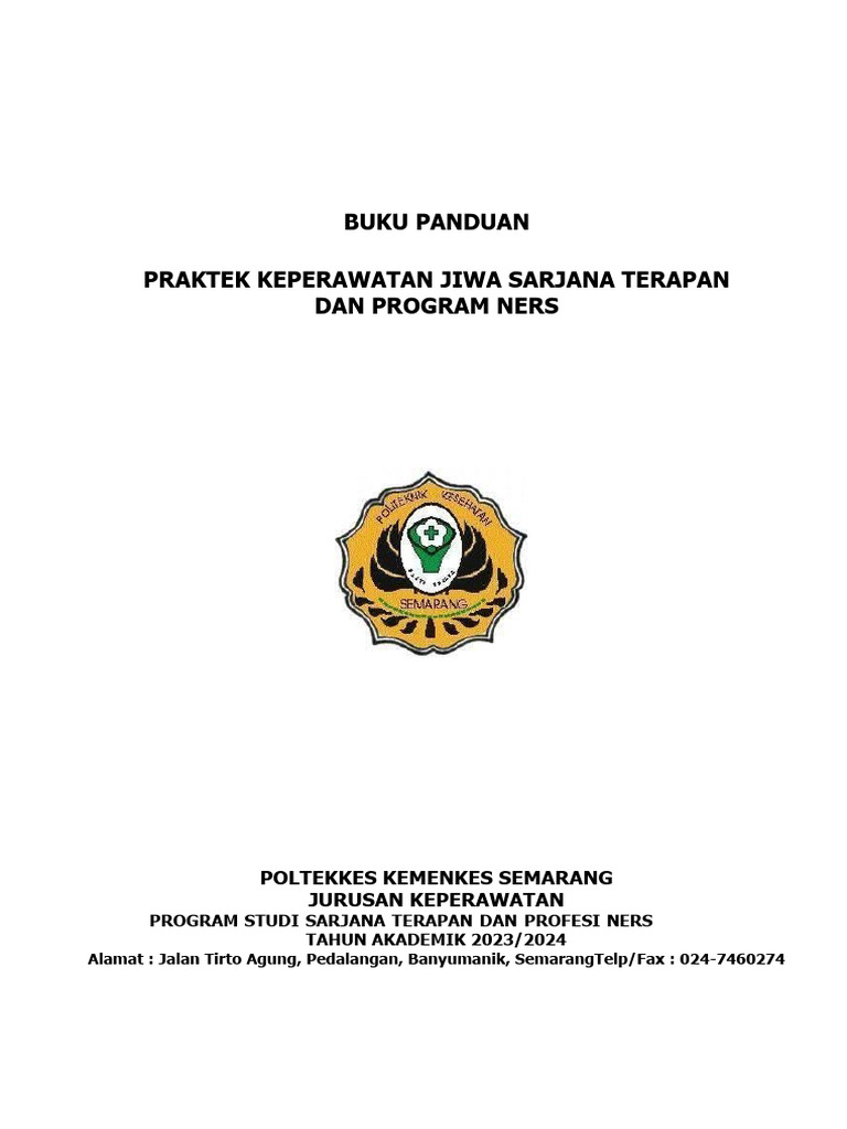 Panduan Praktek Jiwa Profesi Ners Utk Palangkaraya Aceh | PDF | Karier & Perkembangan