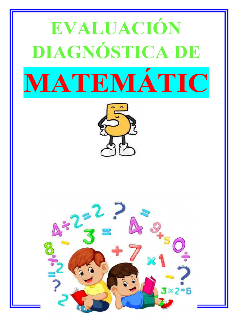 5° Evaluac. Diagnóstica de Matemática 5to Grado | PDF | Evaluación | Aprendizaje
