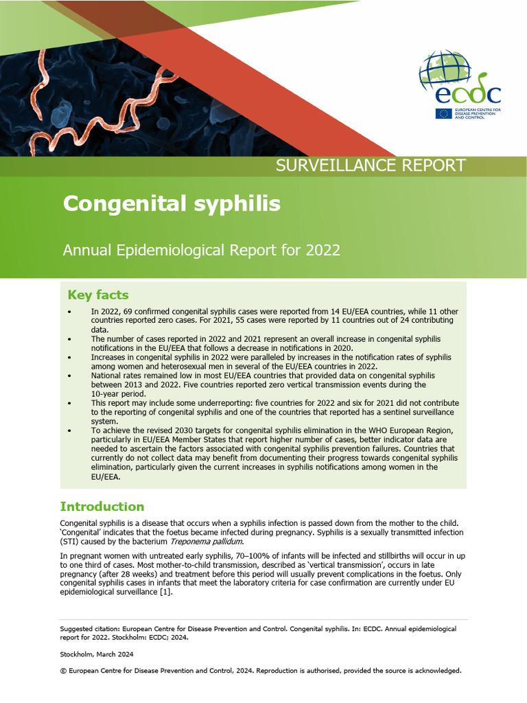 Congenital Syphilis Annual Epidemiological Report 2022 0 | PDF ...