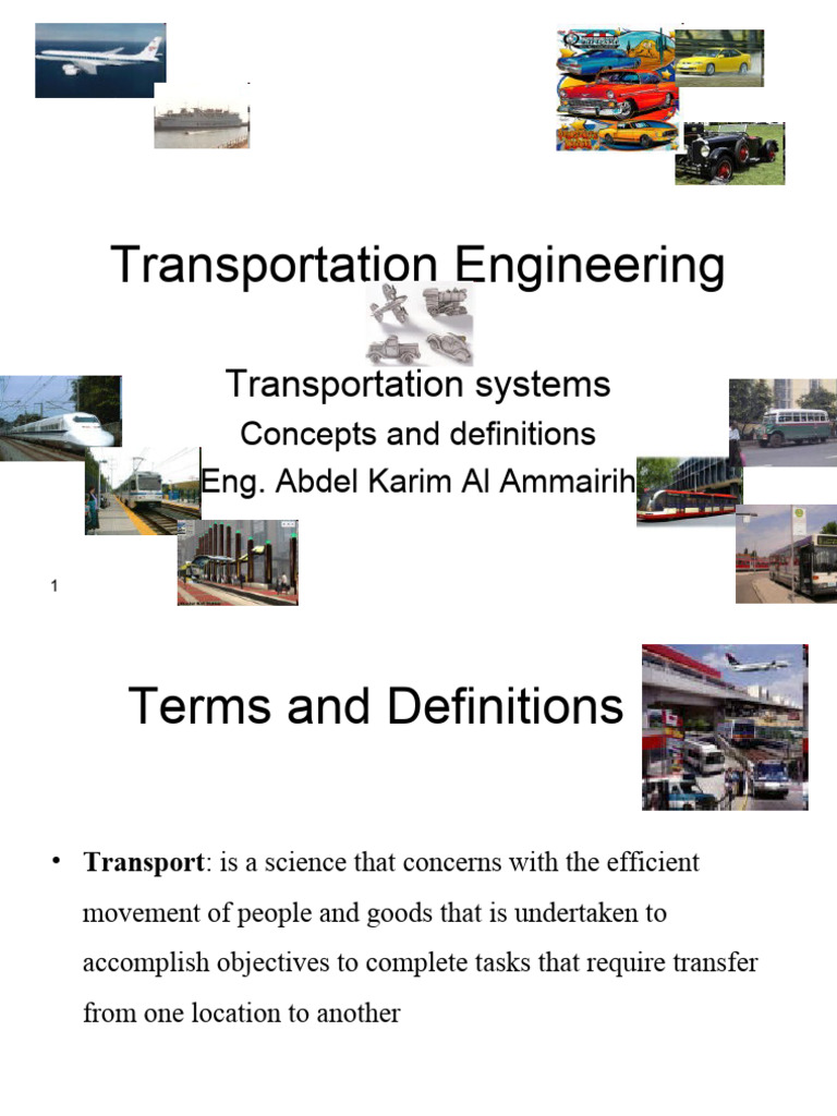 Lec 1 - Introduction Transportation Engineering | PDF | Transport | Public Transport