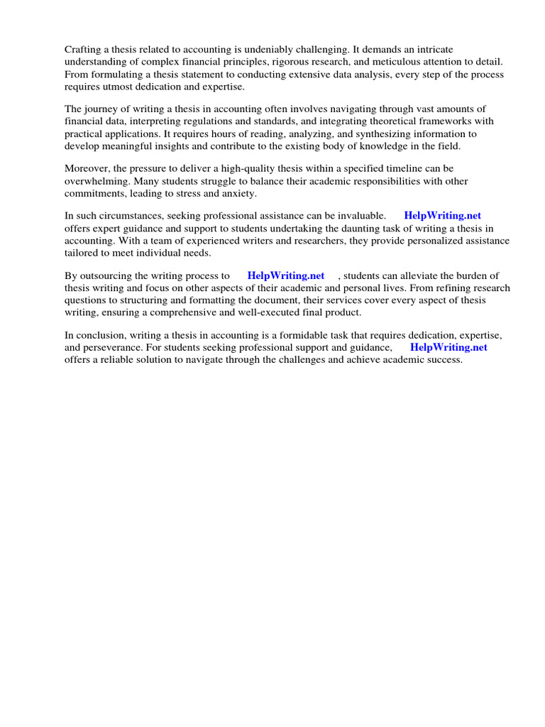Thesis Related To Accounting | PDF | Thesis | Accounting