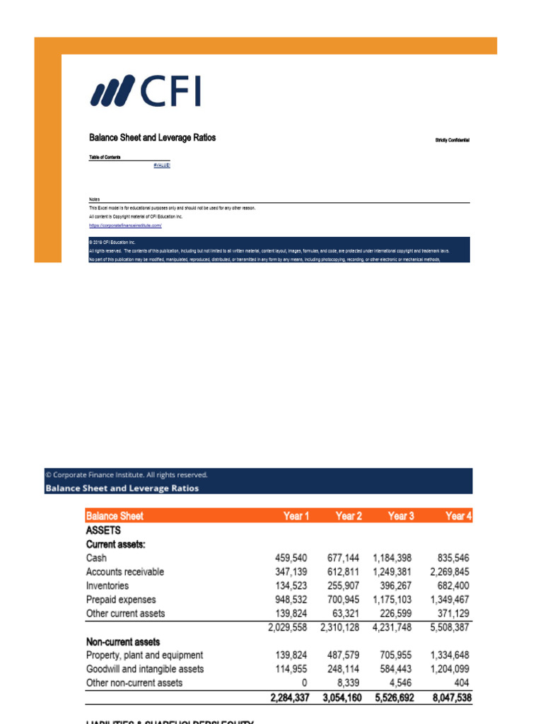 Balance Sheet and Leverage Ratios | PDF | Balance Sheet | Revenue