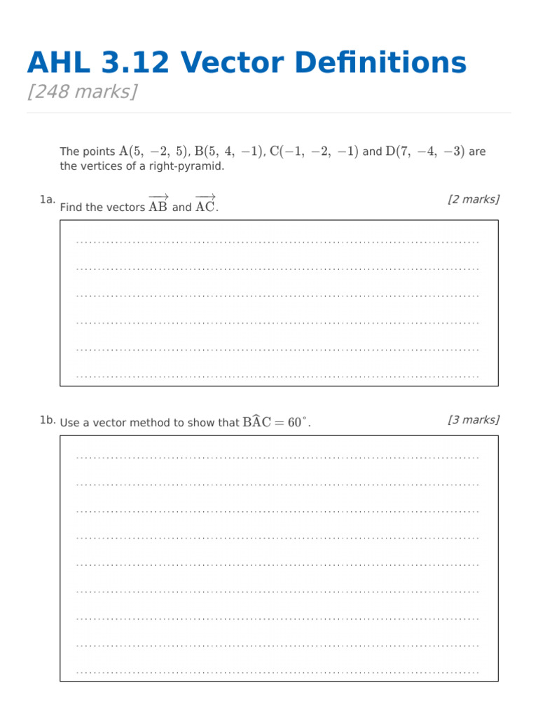 Advanced Vector Calculations | PDF | Line (Geometry) | Euclidean Vector
