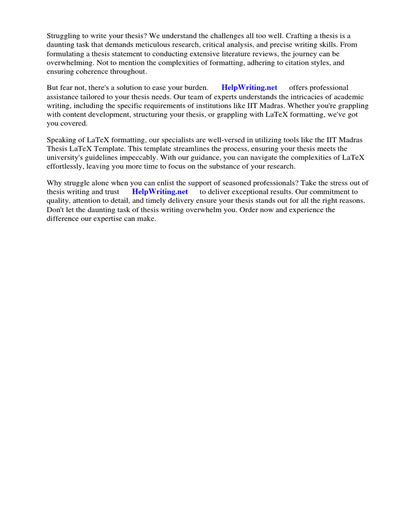 Iit Madras Thesis Latex Template | PDF | Thesis | Doctor Of Philosophy