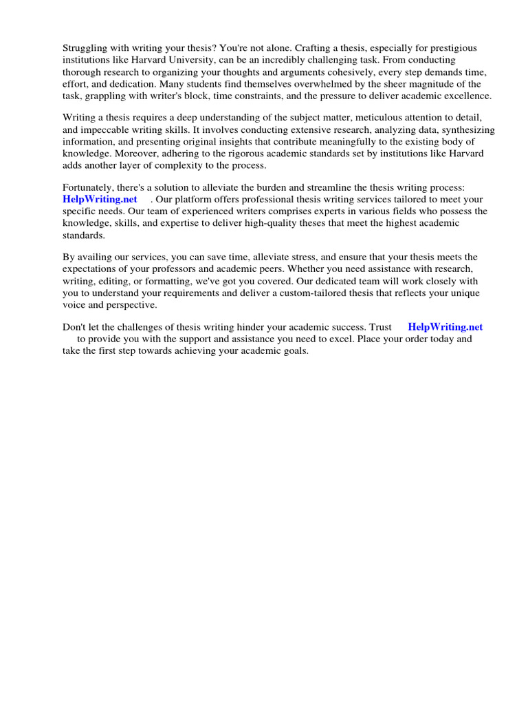 Harvard University Thesis PDF | PDF | Thesis | Essays