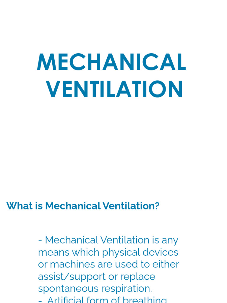 Basic Principles of MV | PDF | Respiratory System | Medical Emergencies