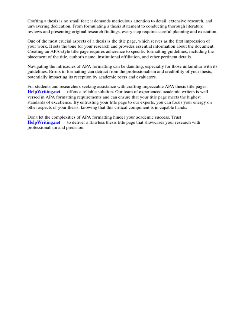 Apa Thesis Title Page Pdf Apa Style Thesis