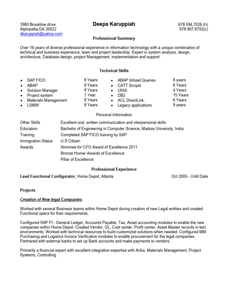 Deepa Karuppiah SAP FICO | PDF | Business Economics | Business