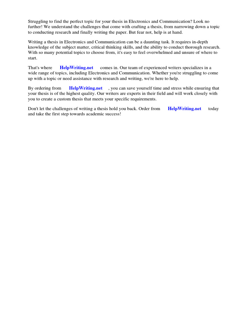 Thesis Topics in Electronics & Communication | PDF | Electronic ...