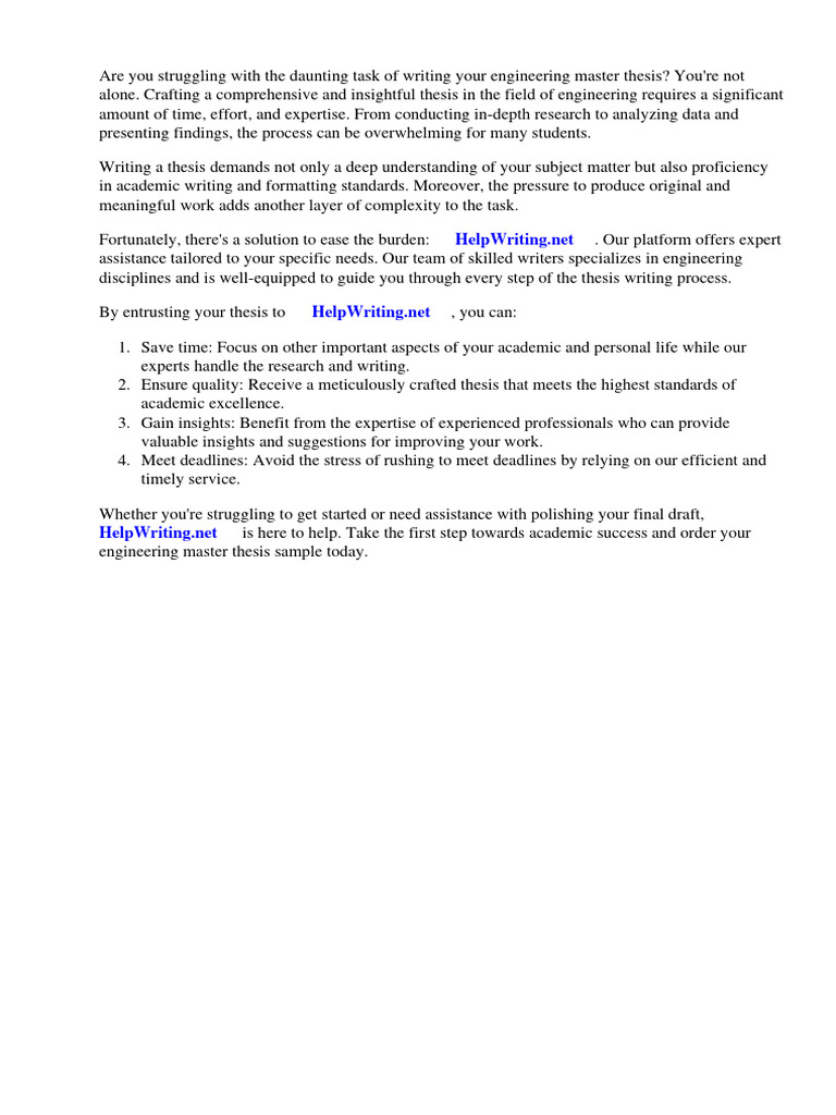 Engineering Thesis Writing Help | PDF | Thesis | Engineering