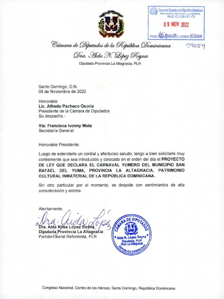 Proyecto de Ley Carnaval Yuma | PDF