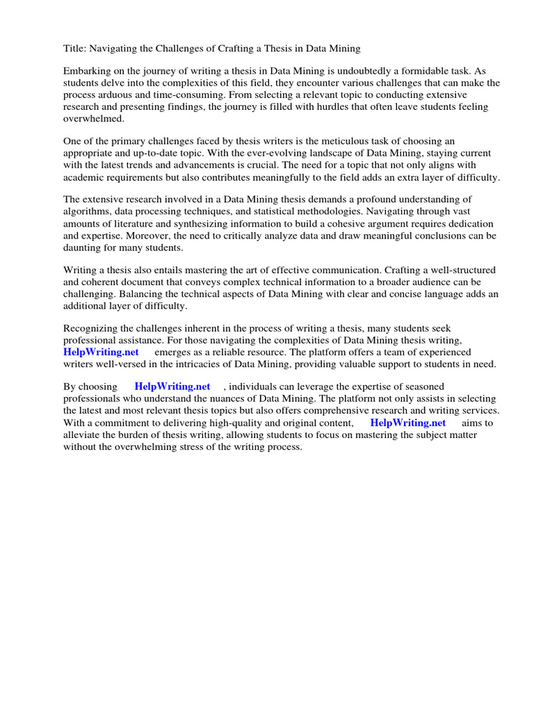 Latest Thesis Topics in Data Mining | PDF | Data Mining | Data